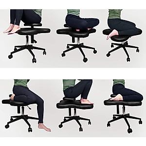 Toppay Cross-Legged kneeing Chair for Yoga Lovers, Fitness Fanatics and Those with Back or Leg Pains, Black