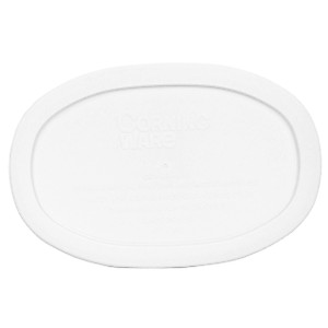 Corningware (2) F-15-PC 15oz French White Lids & (2) F-16 16oz French White Lids
