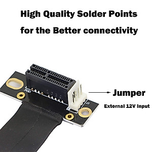 PCIE Extension Cable,PCI-Express 3.0 1X Male to Female Riser Cable PCI-E 1X Extender Adapter Jumper (18cm,90°