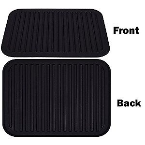 dealcase 9"X12" Environmental Silicone Mats, Premium Quality Insulated Flexible Durable Non Slip Coasters Hot Pads Hot Dishes, Pots Pans - Waterproof Trivet mat, Tableware Pad, Hygienic Safety, Black