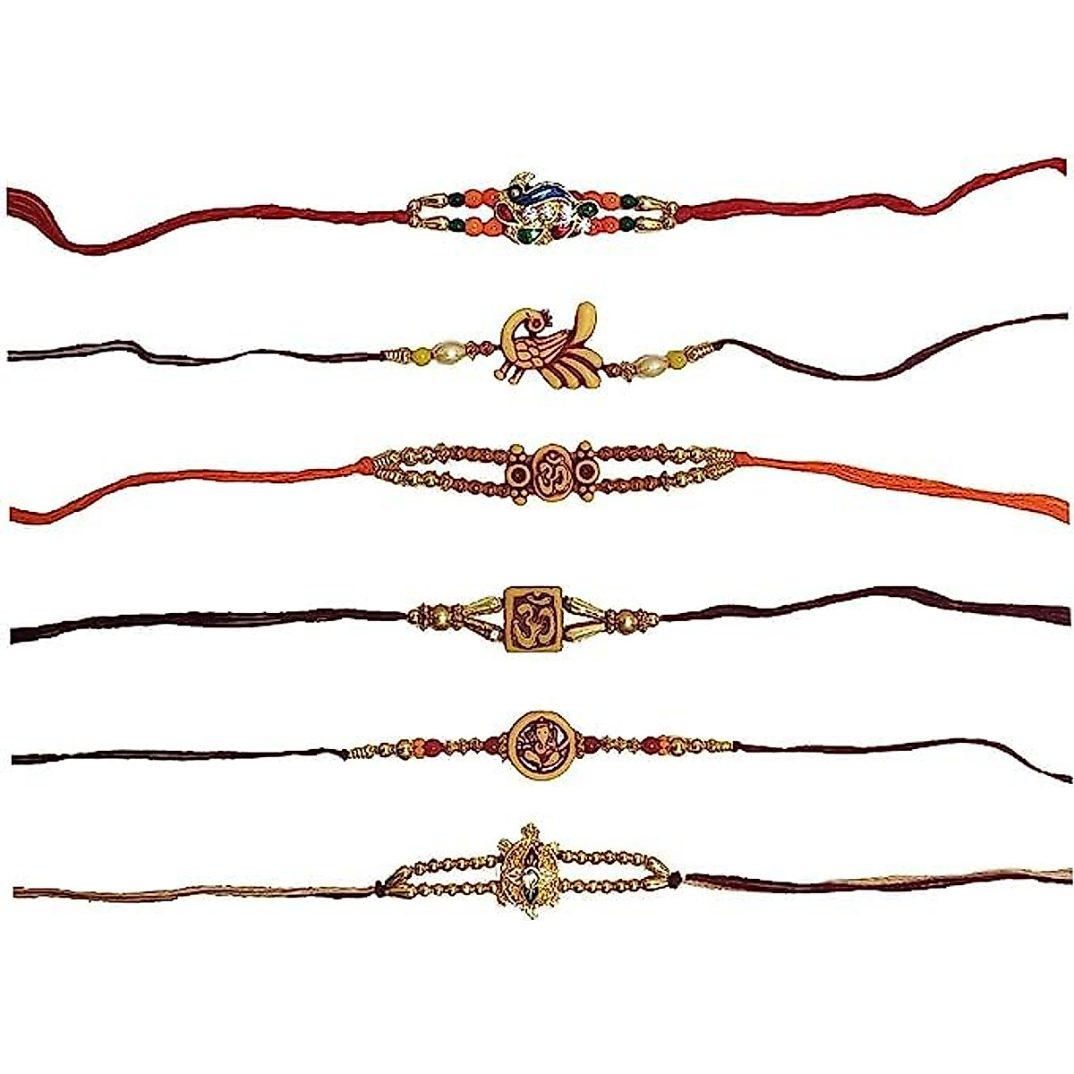 Religious Om Rakhi for Brother Bhai|Dora Rakhi Ganesha Rakhi for Brother Rakhi for Raksha Bandhan (Red)