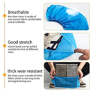 WHYJJQIAN Shoe Covers Disposable Non Slip for Indoors,Non-Woven Shoe & Boot Covers-100 Pack(50 Pairs),Shoe Booties Slip Resistant Overshoes Foot Covers with Sole Protector(Large Grey)