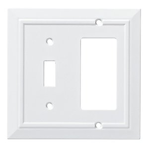 Franklin Brass Classic Architecture (1-Pack) Decorative Light Switch Covers Combination Pure White Switch/Toggle, Decorator/Rocker Cover Plate Combo | Wall Plate Outlet Cover Switch Plates W35246-PW-C
