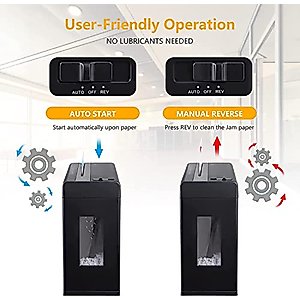 Paper Shredder, 6-Sheet Micro Cut with 2.9 Gallons Bin, P-6 High Security Level, 5 Munites Non-Stop Working Time, Compact Design Pull Out Basket with Jam Proof System for Home Office Use