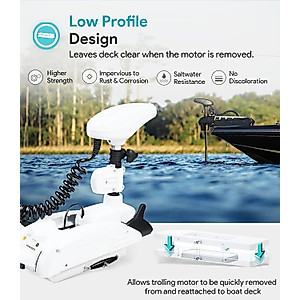 For Minn Kota 1854017 Quick Release Bracket RTA-17 For Terrova, Ulterra, PowerDrive, Deckhand 40, Riptide ST SP Trolling Motor, Composite Electric Steer Trolling Motor Bracket Motor Mount Plate, White