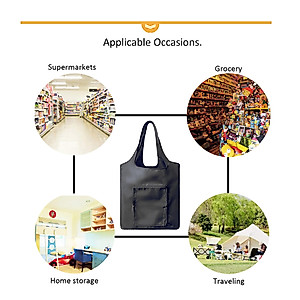 ACBSUSU Foldable reusable grocery bags, eco waterproof shopping bags, food tote bags. Fits in your pocket (5 packs) (Multi-color)