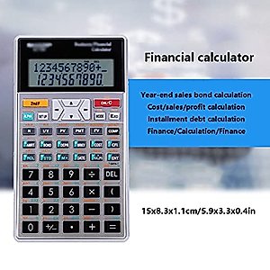 Calculator,Advanced Scientific Gray Financial Calculator,12-Digit Two-line Display Screen,Battery-Powered,School Students Calculators