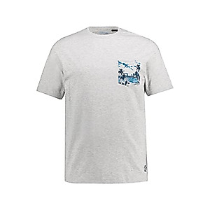 JP 1880 Menswear Big & Tall Plus Size L-8XL Chest Pocket Detail Tee Light Gray Melange Large 805955134