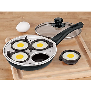 WalterDrake Frying Pan with Egg Poacher Insert, Black, One Size Fits All