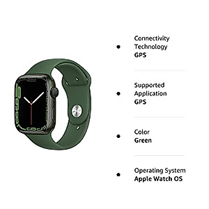Apple Watch Series 7 (GPS, 45MM) - Green Aluminum Case with Clover Sport Band (Renewed Premium)