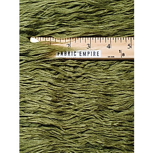 Faux Fur Long Pile Curly Fabric Alpaca Sold by The Yard (Loden Green)