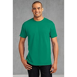 Hanes Mens ComfortBlend EcoSmart 50/50 Cotton/Poly T-Shirt, Medium, Kelly Green