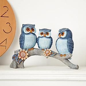 FJS Owl Statue for Home Decor Accents Living Room Bedroom Owl Figurines for Shelf Coffee Table Decor, Christmas Birthday Owl Lovers Gift