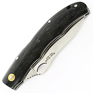 Kam Knife - Pocket Knife Stainless Steel 4034 with 3.14" Blade EDC Knife; Black Wood Handle Camping Knife; Small Hunting Knife Perfect for Outdoors and Hiking
