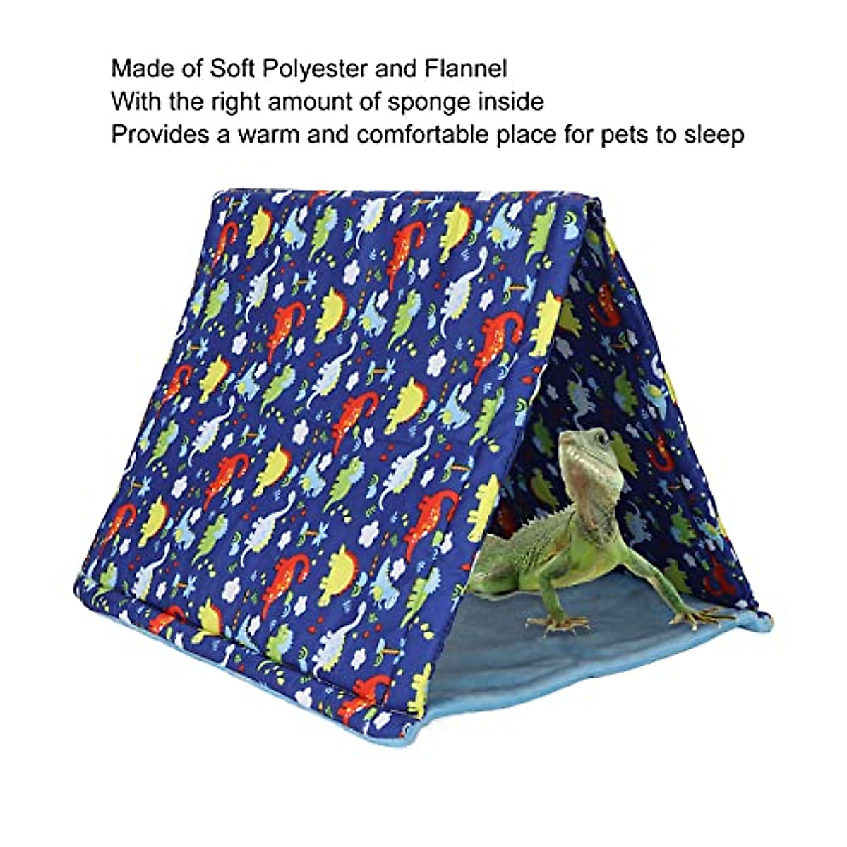 Reptile Sleeping Bed, Soft Warm Lizard Hideout Tent Bed for Bearded Dragon Leopard Gecko Lizard