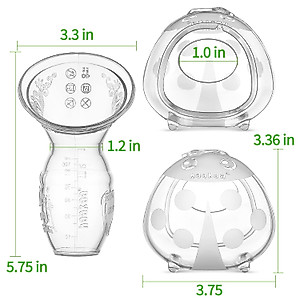 haakaa Manual Breast Pump for Breastfeeding 4oz/100ml and Ladybug Milk Collector 2.5oz/75ml Combo, Food-Grade Silicone