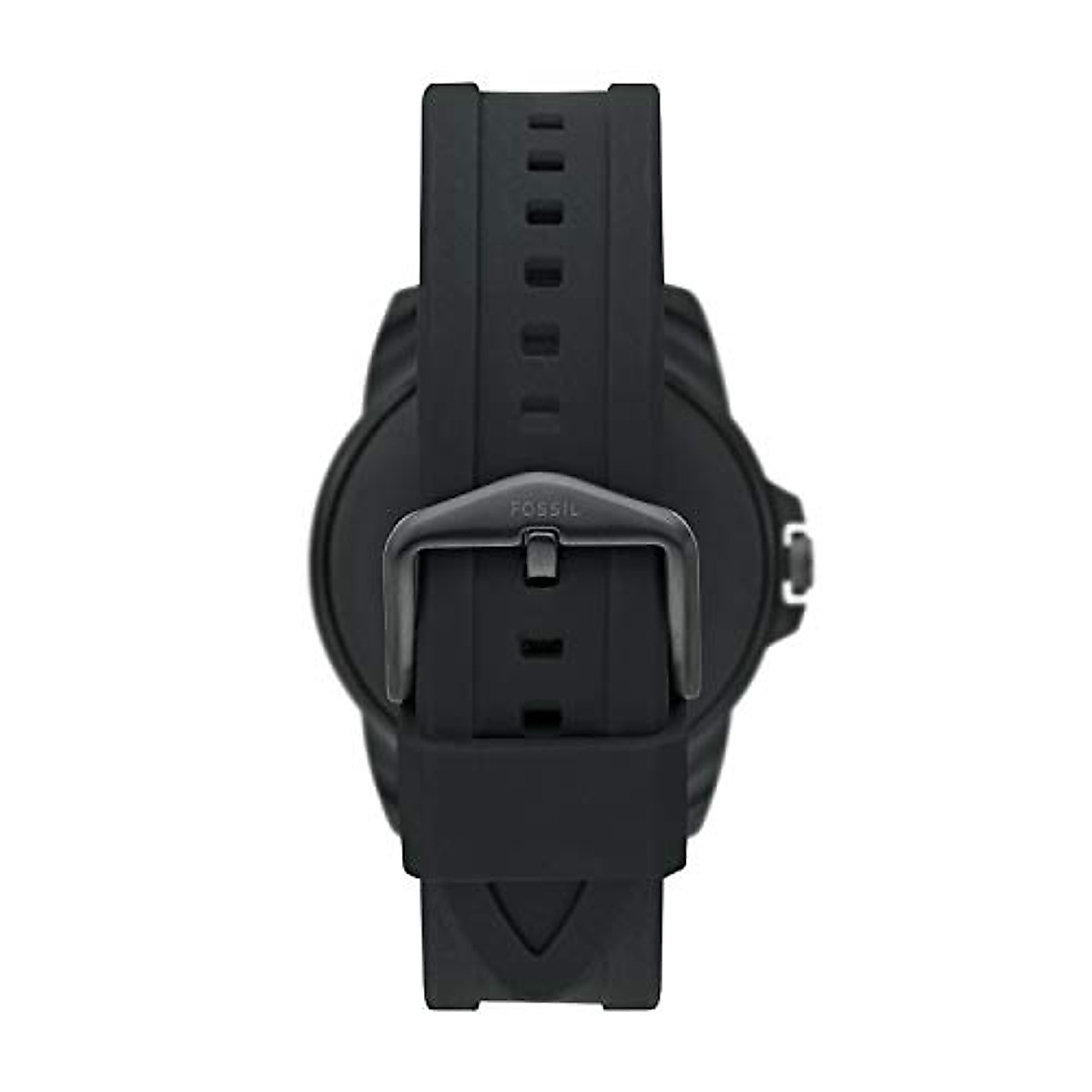 Fossil 44mm Gen 5E Stainless Steel and Silicone Touchscreen Smart Watch with Heart Rate, Color: Black (Model: FTW4047)