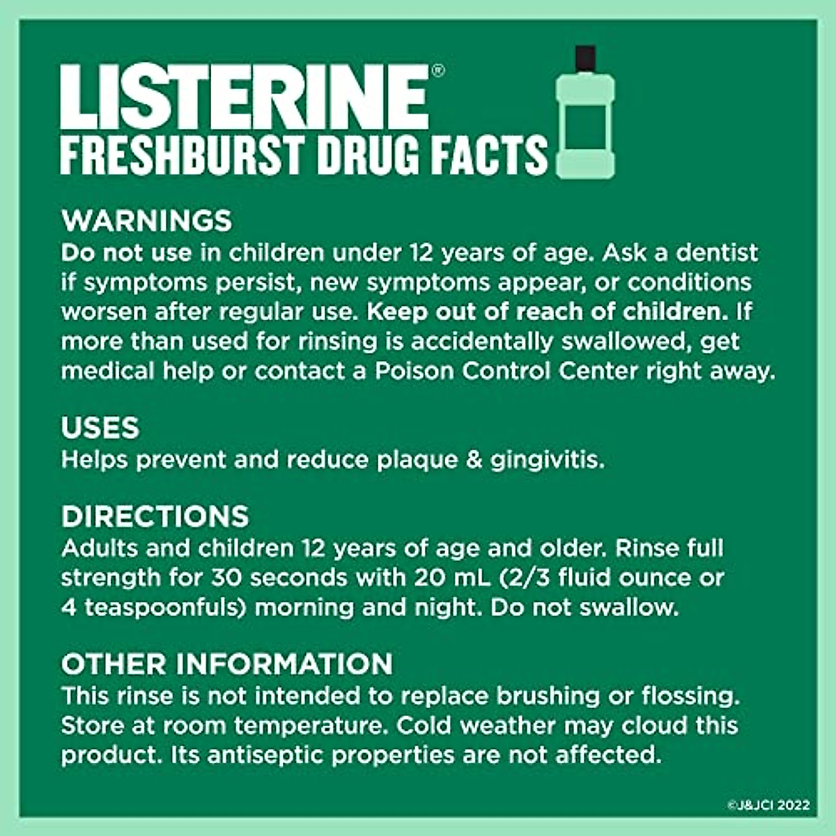 Listerine Freshburst Antiseptic Mouthwash with Germ-Killing Oral Care Formula to Fight Bad Breath, Plaque and Gingivitis, 1.5 L