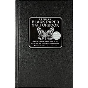 Premium Black Paper Sketchbook (5-1/4'' wide x 8-1/2'' high)