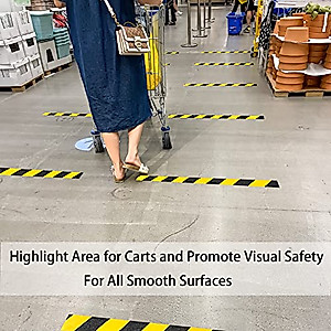 Leyibo Anti Slip Tape with Roller, 5” x 35Ft, Non Slip Safety Grip Tape for Stair Step Outdoor/Indoor, Waterproof Non Skid Tape for Bathtub, Boat, Pool, Comfortable for Bare Feet, Caution Yellow/Black