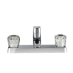 Dura Faucet DF-PK600A-CP RV Kitchen Sink Faucet with Crystal Acrylic Knobs (Chrome)