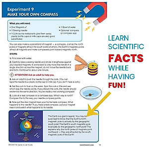 hand2mind-90740 Magnetic Science Kit for Kids 8-12, Kids Science Kit with Fact-Filled Guide, Make Magnets Float and Build a Compass, STEM Toys, 9 Science Experiments