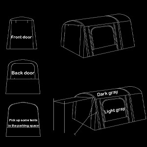 Inflatable SUV Tent Wild Camping Tail Tent Car Fishing Roof Outdoor Ventilated Independent Waterproof Pad