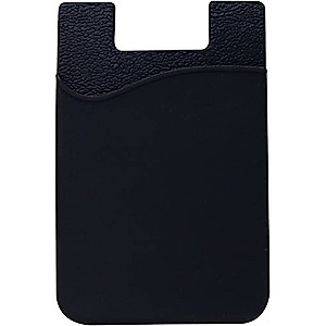 Cell Phone Card Holder for Back of Phone Case. Silicone Stick On Pocket Wallet for iPhone, Android & Other Flat Surfaces, Great for Credit Cards, Business Card, Cash & ID Cards (Grey White Black)