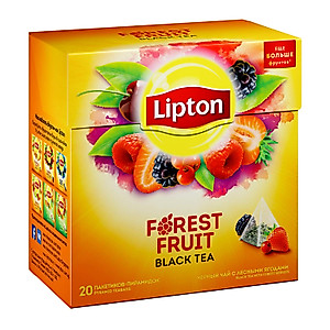 Lipton Black Tea - Forest Fruit - Premium Pyramid Tea Bags (20 Count Box)