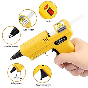 Hot Glue Gun Kit with 5 Pieces Mini Hot Glue Sticks 7mm x 150mm for DIY Handcraft Repair Furniture for Home and Office, Bonding Plastic Leather and Wood