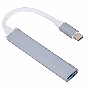 Lairun USB C Hub, Stable Data Transmission Speed Simple Operation 4 in 1 Light Weight USB Docking Station USB C to USB for Keyboard for Tablet for Printer(Grey)