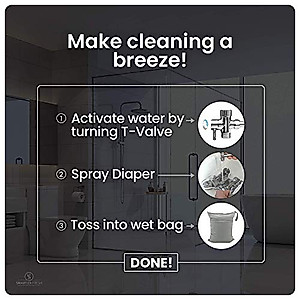 Easy-Install Cloth Diaper Sprayer for Toilets – Luxury Handheld Bidet Attachment – Multi-Use Toilet Faucet with Simple Pressure Control (Curved Sprayhead)