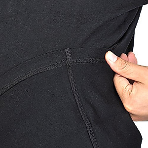 SHEEP RUN Men 100% Merino Wool Shirt Lightweight Short Sleeve Crew Sports (M, Black)