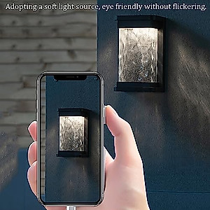 ACLBLK LED Black Outdoor Wall Lantern with Water Glass IP54 Waterproof Exterior Wall Light 18W 3000K Farmhouse Modern Outside Front Porch Light Wall Sconce for Garage Porch Doorway Garden Entryway
