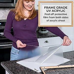 39x7 Frame Blue Solid Wood Picture Frame Width 1.125 Inches | Interior Frame Depth 0.5 Inches | Mangrove Bohemian Photo Frame Complete with UV Acrylic, Foam Board Backing & Hanging Hardware