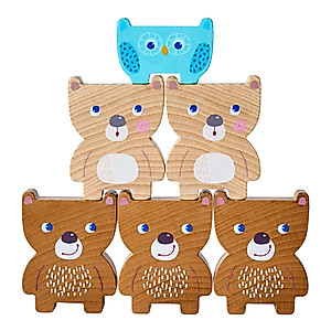 HABA Forest Friends Chunky 9 Piece Wooden Stacking Toy for Ages 2+(Made in Germany)