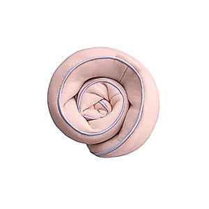 URBAN FOREST Kids Neck Pillow,Memory Foam,Ergonomic&Washable Travel Pillow,Safety Button,School Nap Pillow Gifts Portable for Toddler/Child,Can Be Rolled Up(Drawstring Bag) (Pink)