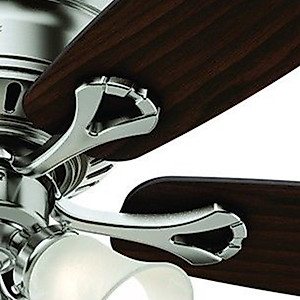 Hunter Fan 52 inch Casual Brushed Nickel Finish Indoor Ceiling Fan with LED Light Kit and Pull Chain (Renewed)