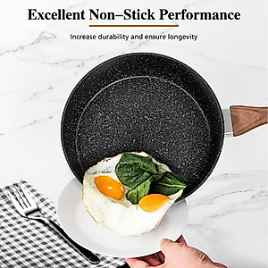 30 Piece Pots and Pans Set Non Stick, Granite Induction Cookware Sets, Nonstick Kitchen Cookware Sets, Non Toxic Cookware Set with Frying Pans and Saucepan, Kitchen Pots and Pans Set, Black