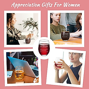 DAZLUTE Chaos Coordinator Stemless Wine Glass for Her Boss Women Best Mom New Mom Coworker Manager Teacher Boss Lady Office Female, Funny Gifts Idea for Women Mothers Day Birthday Christmas, 17oz