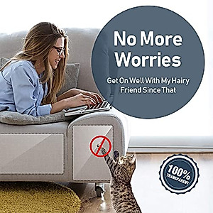 Cat Scratch Deterrent Tape - 12 x 17 Inches 8 PCS - Furniture Protector from Pet Scratch, Clear Double Side Anti-Scratch Cats Training Tape Sheets - Couch, Door, Walls, Carpet Protector – Residue Free