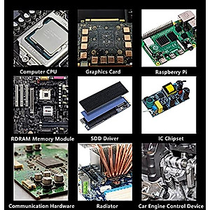 AVNTKER 100x100x1.5mm Thermal Pad 12 W/mK High Thermal Conductivity Heatsink Silica Gel Heat Conduction Pad Alternative to Thermal Paste for Cooling CPU, GPU, SSD, Drive, VGA, HDD, VRAM, 3D Printer