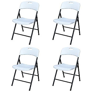Plastic Development Group 808 Indoor/Outdoor Plastic Folding Fold Up Party Chair, White (4 Pack)