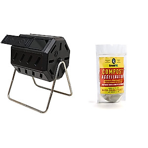 FCMP Outdoor IM4000 Dual Chamber Tumbling Composter + GREEN PIG Compost Accelerator