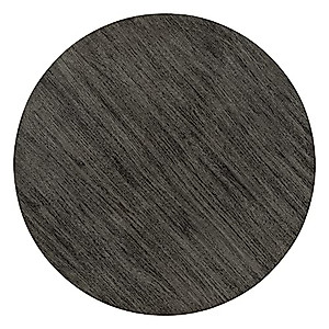 Merax Dining Table Set for 4, Round Solid Wood, with Trestle Legs, High-Back Upholstered Chairs and Stable & Elegant Design, 5 Piece, 42" x 42", Grey