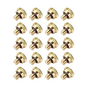 uxcell Misting Nozzle Plug, UNC10-24 Screw Thread Brass for Outdoor Cooling System, 20 Pcs (9mm Height)