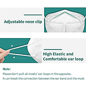 Daddy's Choice Purism KN95 Face Mask, Disposable Use 20pcs/box, 5-Layer Protective Face Mask, White