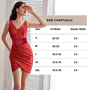 GRACE KARIN Women's Snap-Button Corset Belt Wide Elastic Belts for Dress Stretchy Waistband X-Large