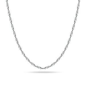 Hadoken 925 Sterling Silver Clasp Singapore Chain for Women, 2mm Silver Chain Necklace for Women Silver Necklace Chain (16)