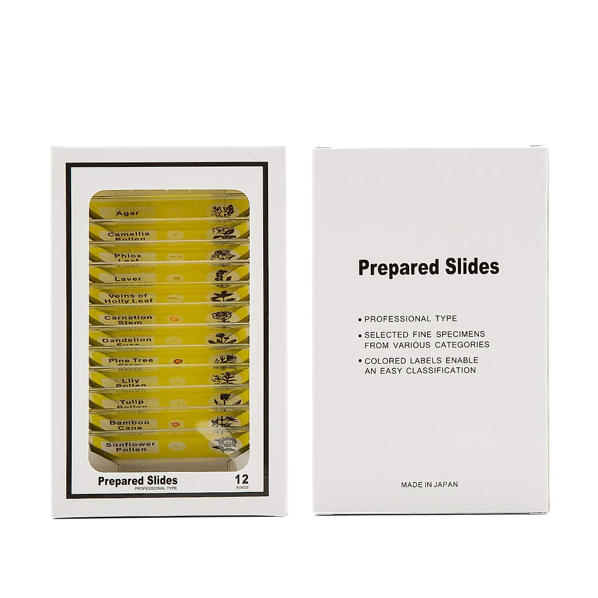 48pcs Kids Plastic Prepared Microscope Slides of Animals Insects Plants Flowers Sample Specimens for Microscopes